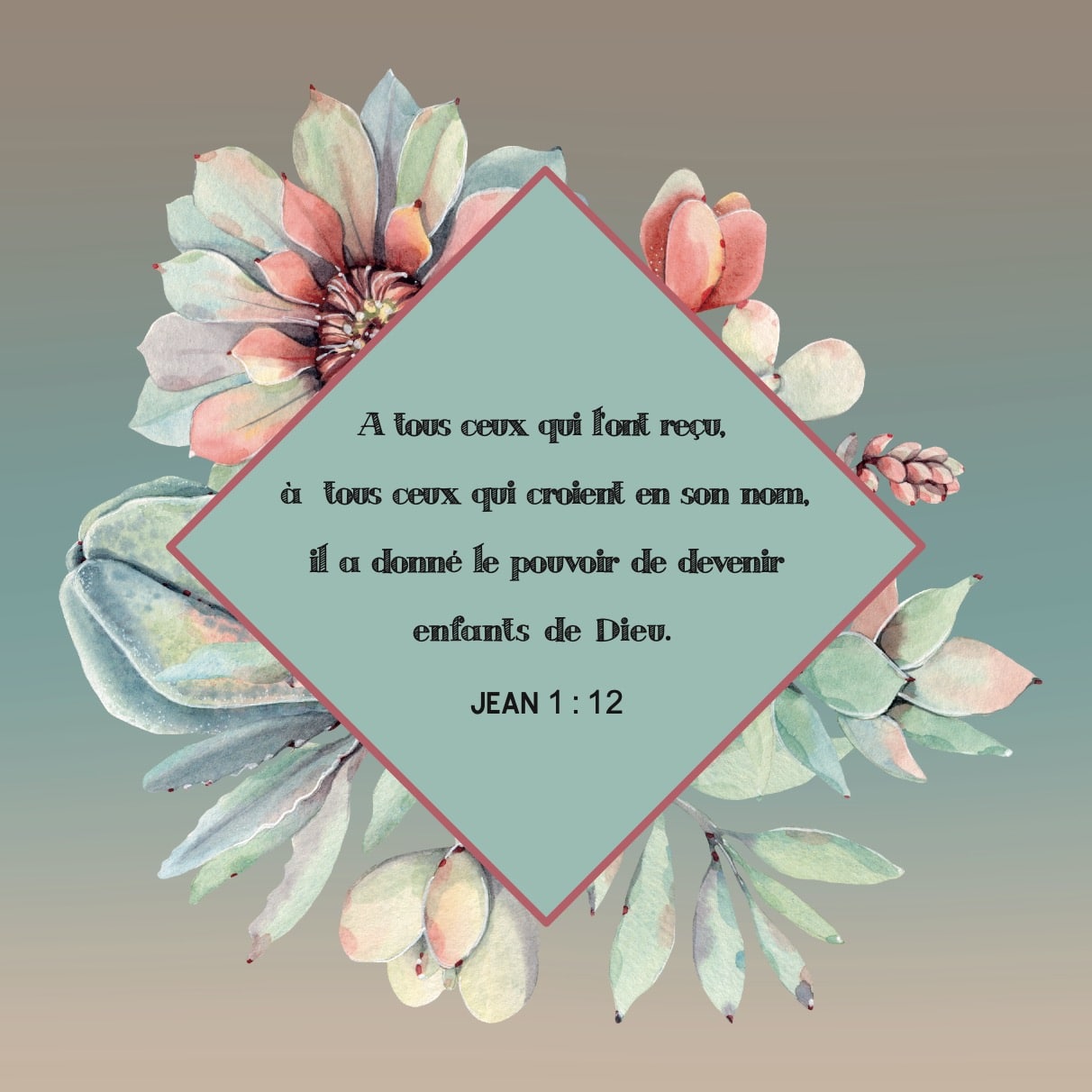 Carte n° 1 - Jean 1:12 - Inkcroyable.com